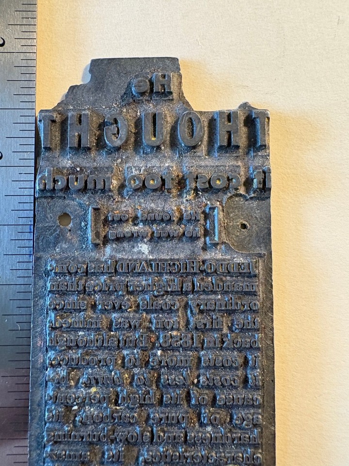 Vintage Stereotype Printing Plate (heavy metal)--no date indicated | eBay