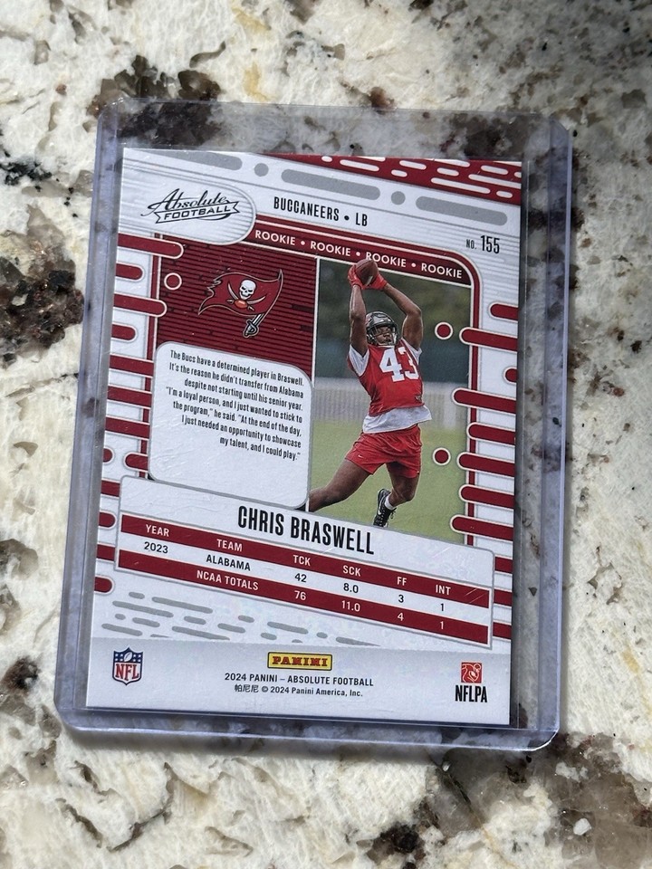 2024 Panini Absolute Rookies Chris Braswell #155 Red Squares /499 (RC ...