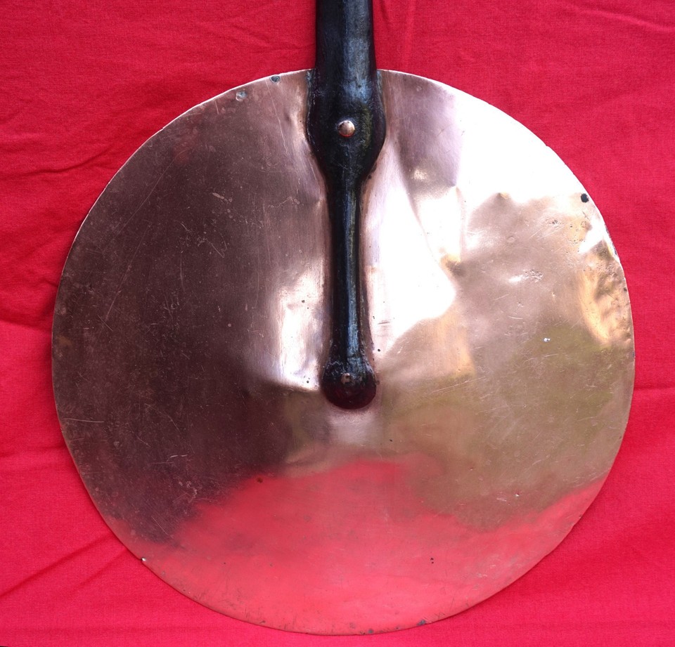 French Tin Lined Copper Lid Wrought Iron Handle Cookware Large Ø 11 3/4 ...