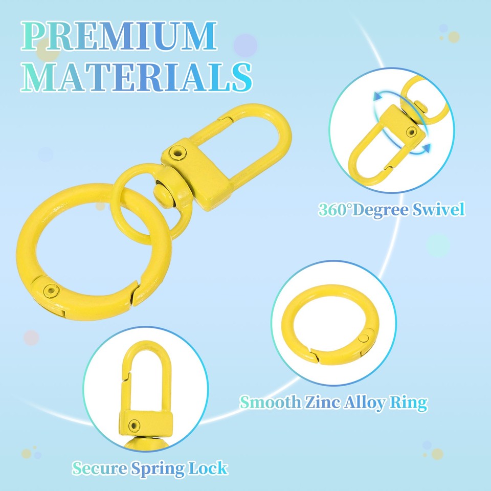 Lobster Claw Clasps Keychain, 30 Pcs Metal Lobster Clasp Hook, Yellow ...