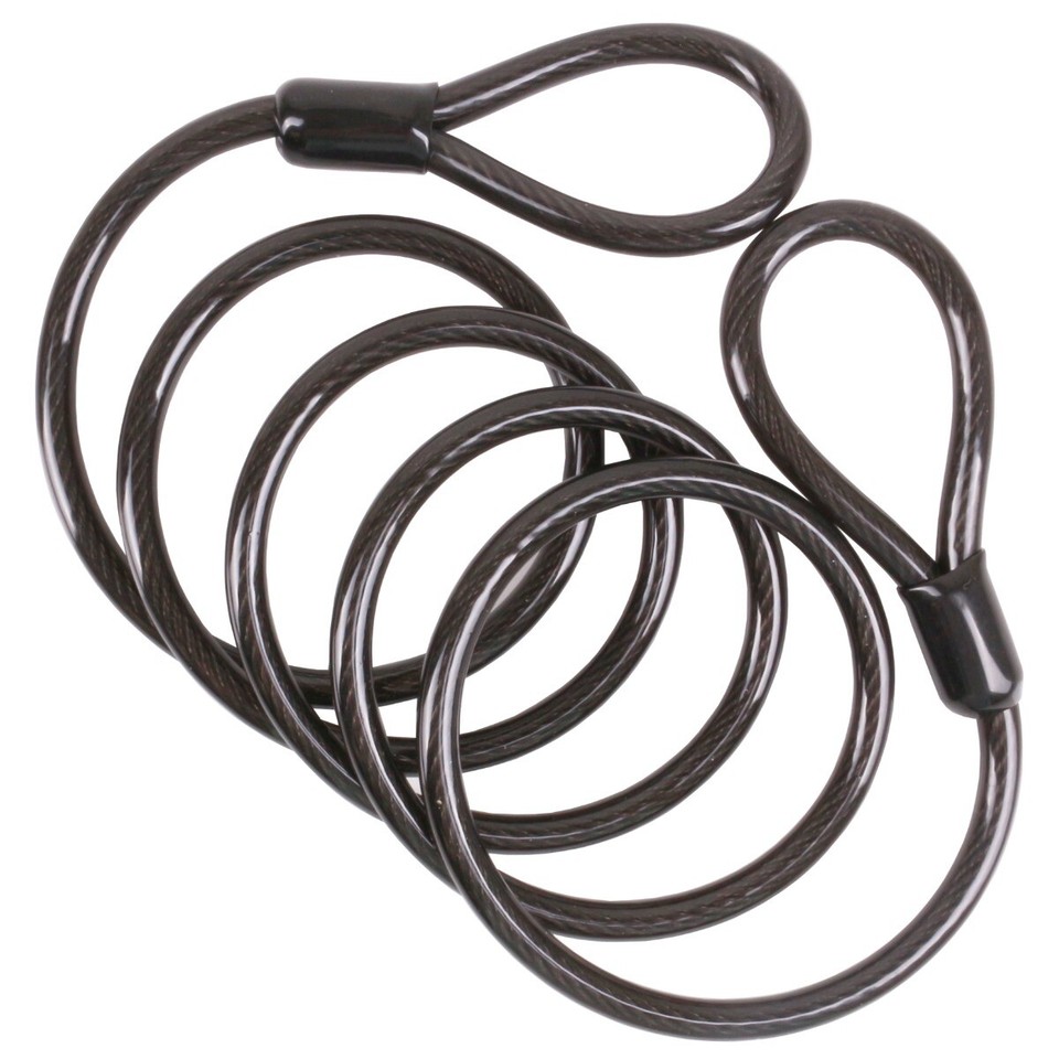 FLEXIBLE SECURITY CABLE 1.5m Steel Loop Lock Extender Motorbike Wire ...