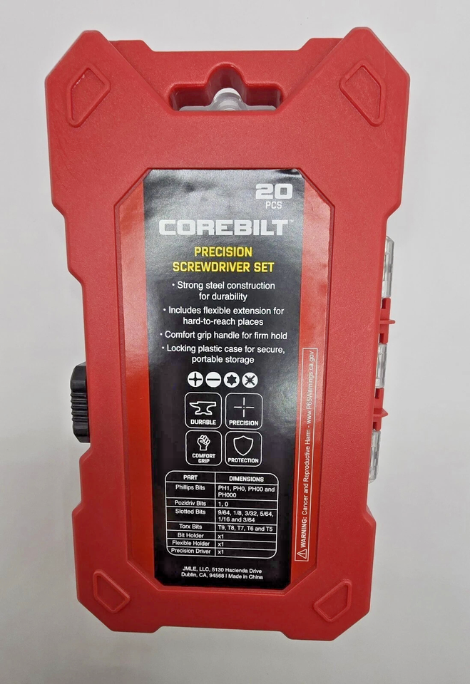 Screwdriver set by Corebilt , 20 pcs, Case, Flexible Extension | eBay