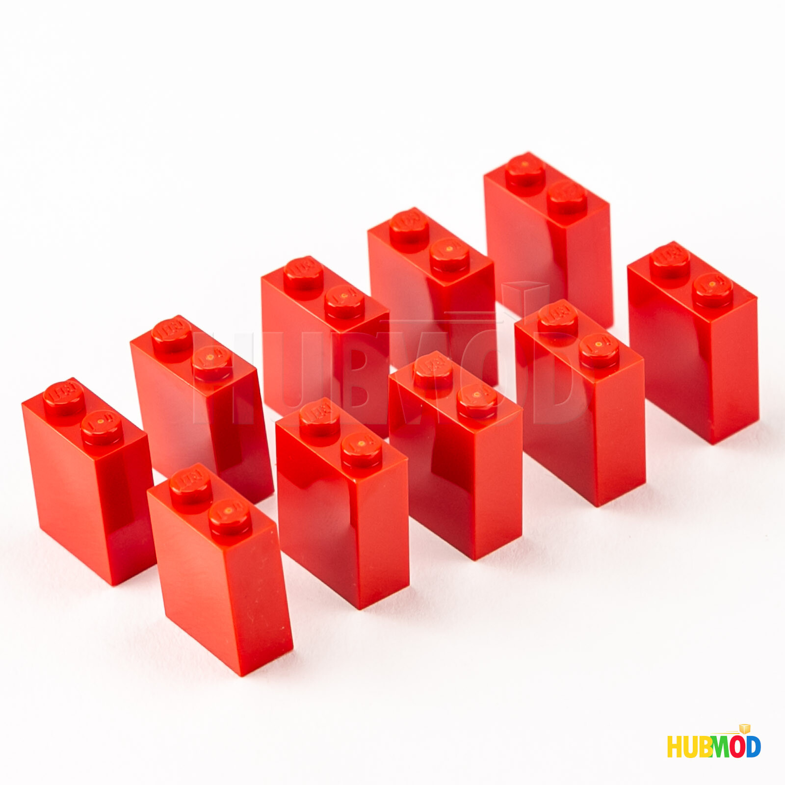 Lot of 10 LEGO Red 1x2x2 3245b w/ Inside Axle Holder Building Bricks ...