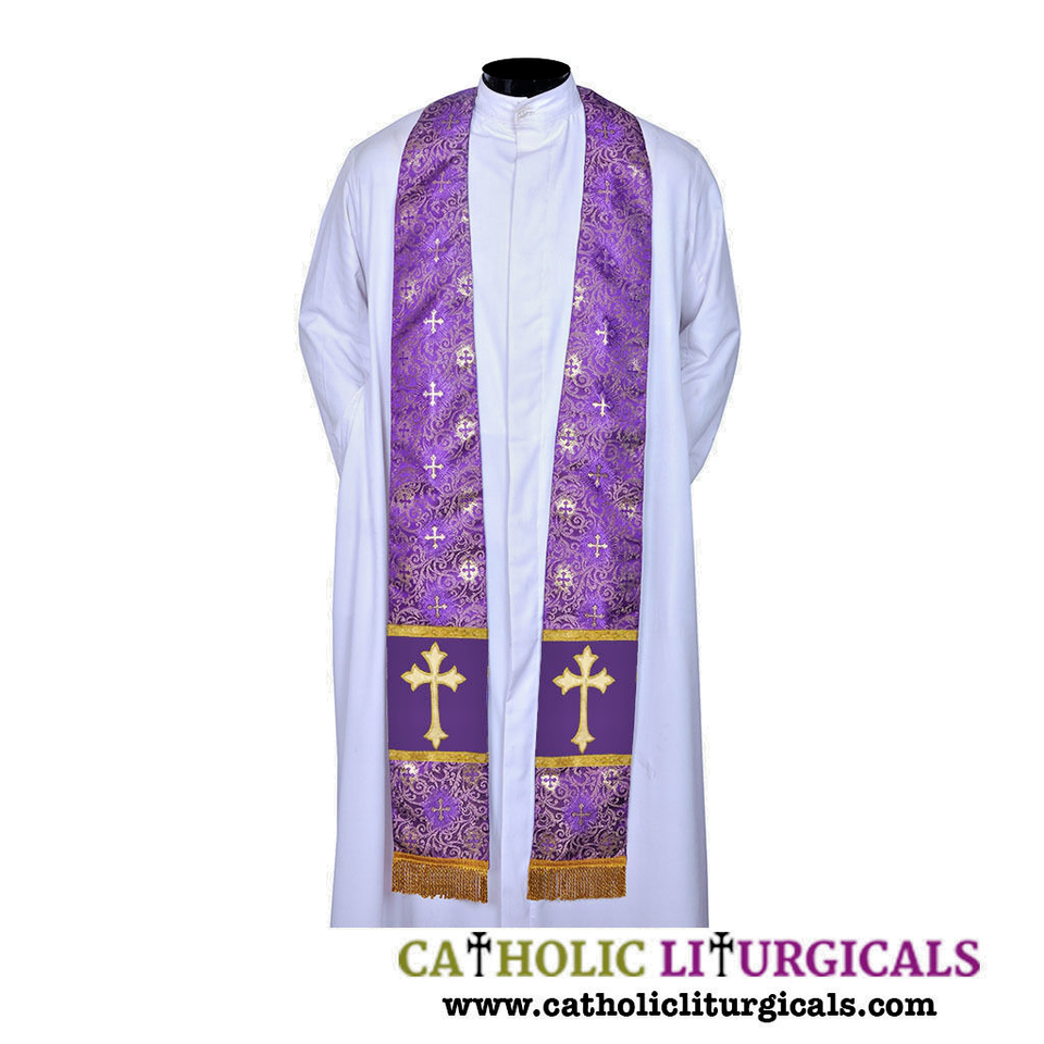 NEW METALLIC VIOLET Gothic Vestment & Stole set, Gothic Chasuble ...