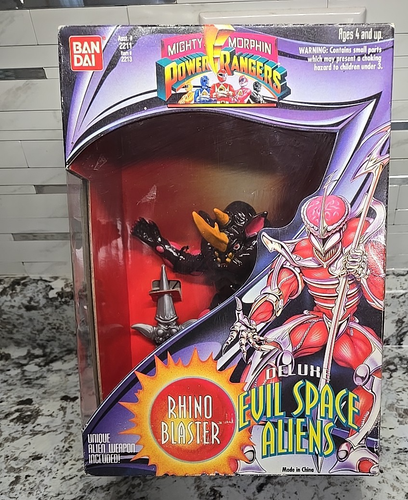 MIGHTY MORPHIN POWER RANGERS RHINO BLASTER DELUXE EVIL SPACE ALIENS ...