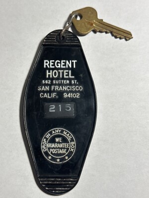 "Regent Hotel" Motel Key Fob Room Key San Francisco California #215 ...