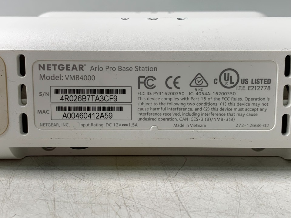 Netgear Arlo VMB4000 Wireless Security Hub Base Station w/ Power ...