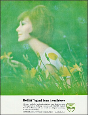 1966 Woman face Delfen vaginal foam Ortho pharma vintage photo Print Ad ...