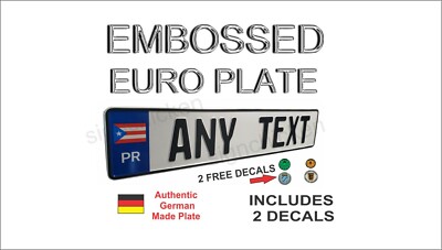 Puerto Rico, EURO STYLE TAG & DECALS, European LICENSE plate, ANY TEXT ...