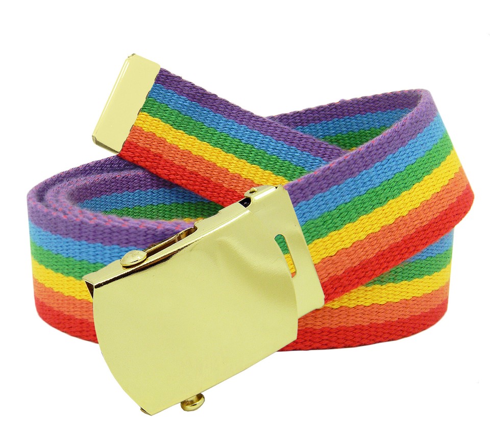Build A Belt Men's Classic Gold Slider 1.25" Wide Buckle with Canvas ...