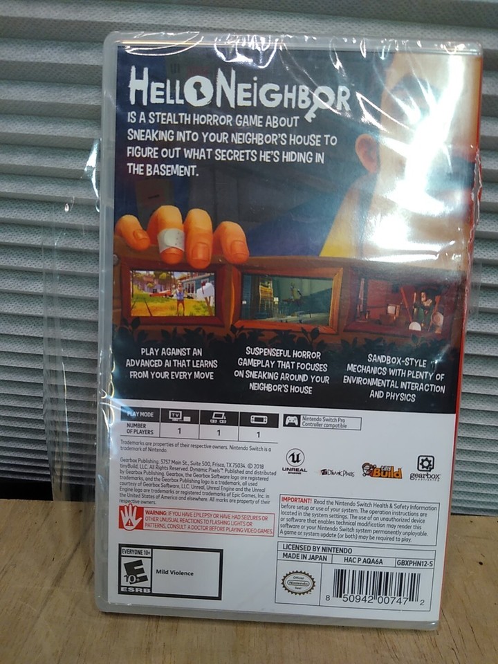 Hello Neighbor - Nintendo Switch New Unopened Cracked Case 850942007472 ...