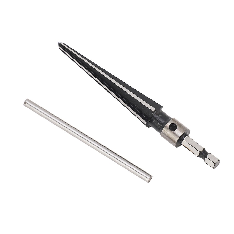 6 Flute Tapered Reamer Conical End Hex Shank Woodworking Reamer Tool 5 ...