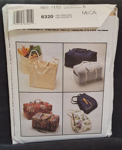 McCall's Crafts #6320 TOTEABLES 4 Handbags Backpack NEW Uncut Patterns ...