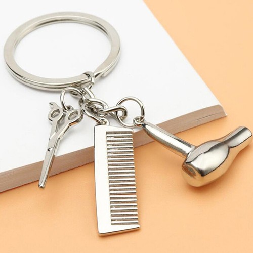 Barber Shop Tools Key Ring Hair Dryer Scissors Comb Pendants Simulation Keych NM | eBay Australia