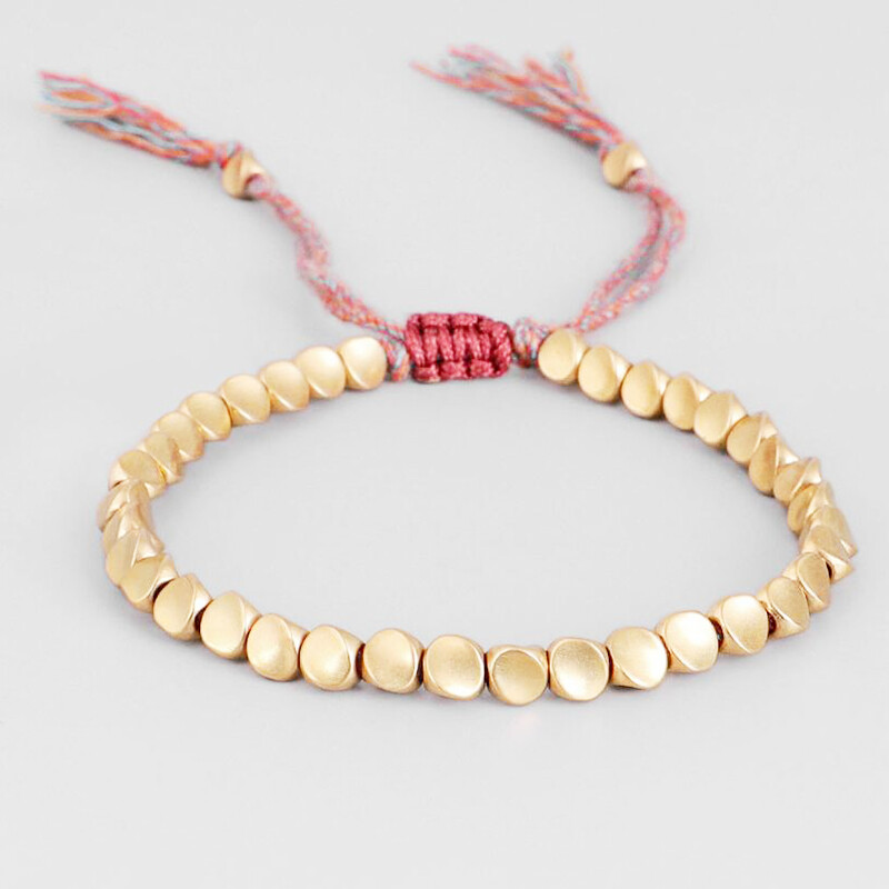 Tibetan Braided Knitting Copper Beads Lucky Rope Bracelet Bangle Unisex ...