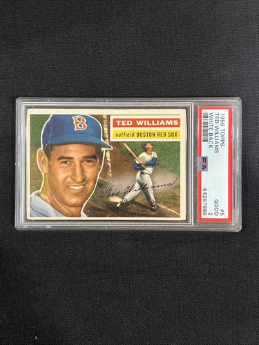 1956 Topps #5 Ted Williams PSA 2 White Back HOF Boston Red Sox | eBay