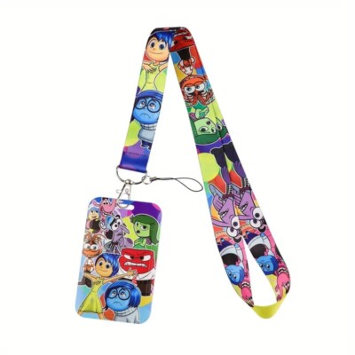Inside Out Cartoon Characters Themed Lanyard ID Badge Holder Keychain ...