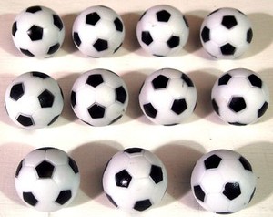 11 x BLACK & WHITE 35 mm FOOTBALL / FOOSBALL BALLS FOR TABLE FOOTBALL ...