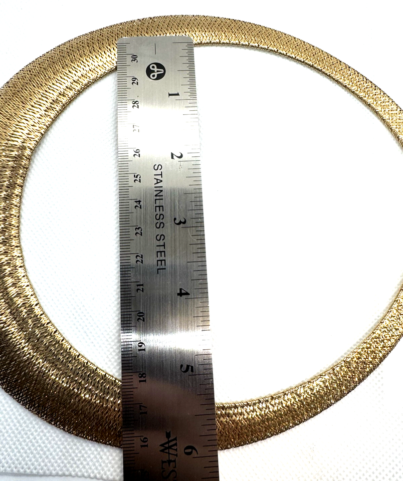 18k impressive woven wire omega chain flexible mesh necklace 13+ gms ...