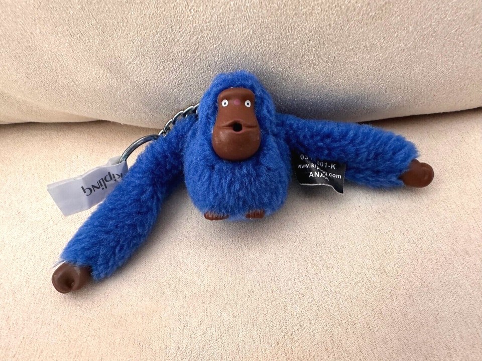 NWT KIPLING MONKEY KEYCHAIN KEY RING CHARM BLACK RED GRAY BLUE GREEN ...
