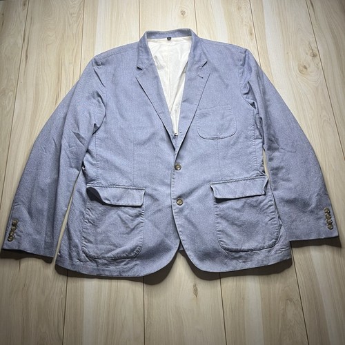 J.Crew Tessuti Caprini Chambray Half-Lined Sport Coat Mens XL 44-46S ...