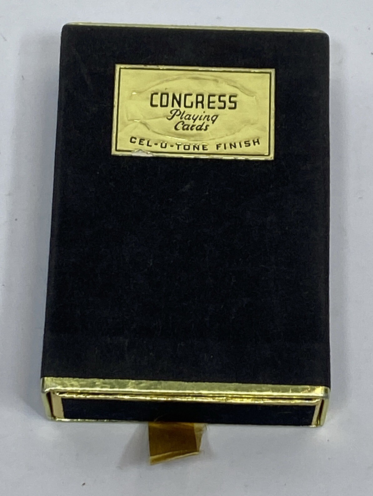 Congress Playing Cards Black Felt Box With Lyle Lamp Collection Vtg ...