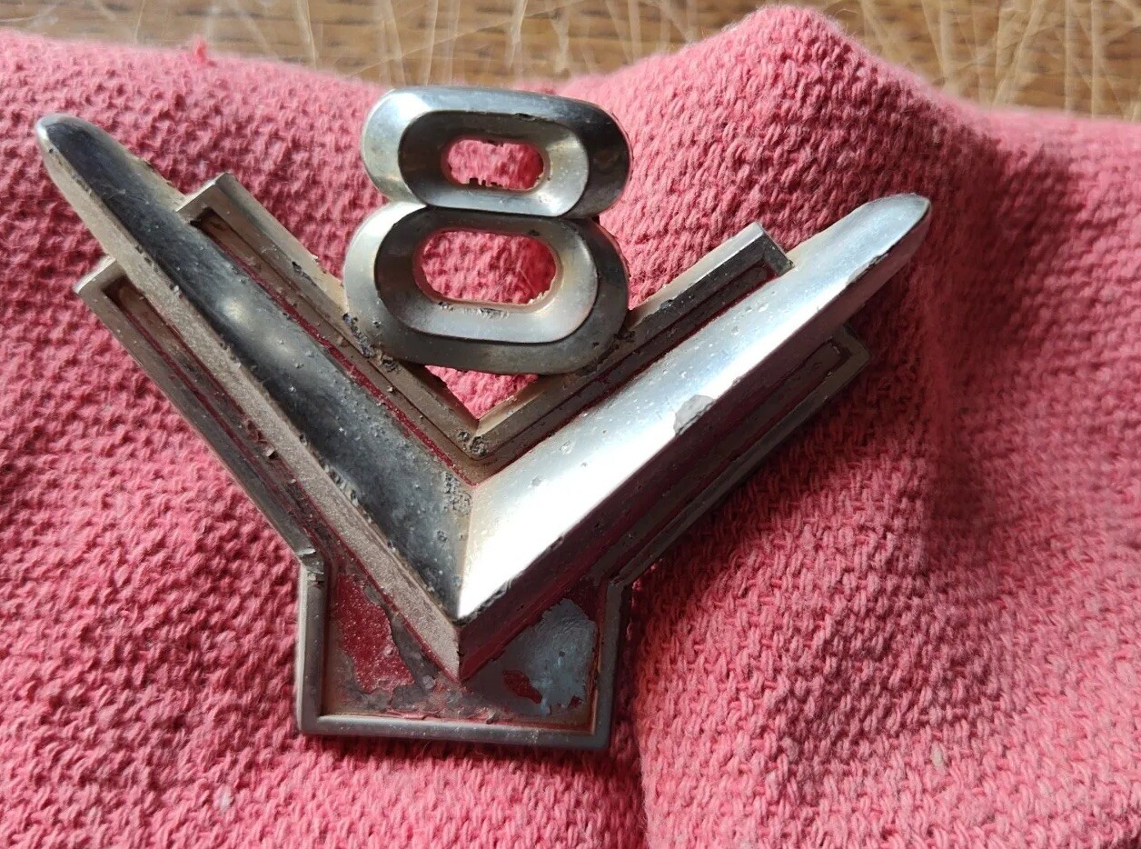 1955 Ford Thunderbird T-bird V8 Front Fender Emblem Medallion BM-16237 ...