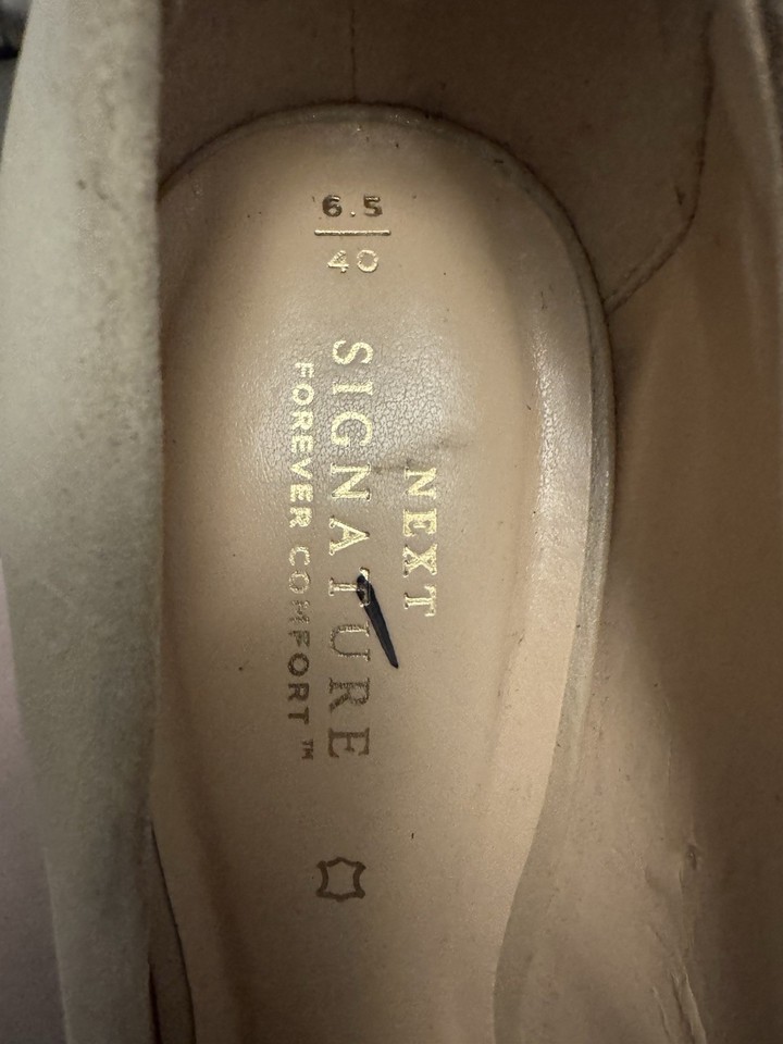 Next Signature Forever Comfort Beige Suede Stiletto Heels Uk 6.5 Eu 40 ...