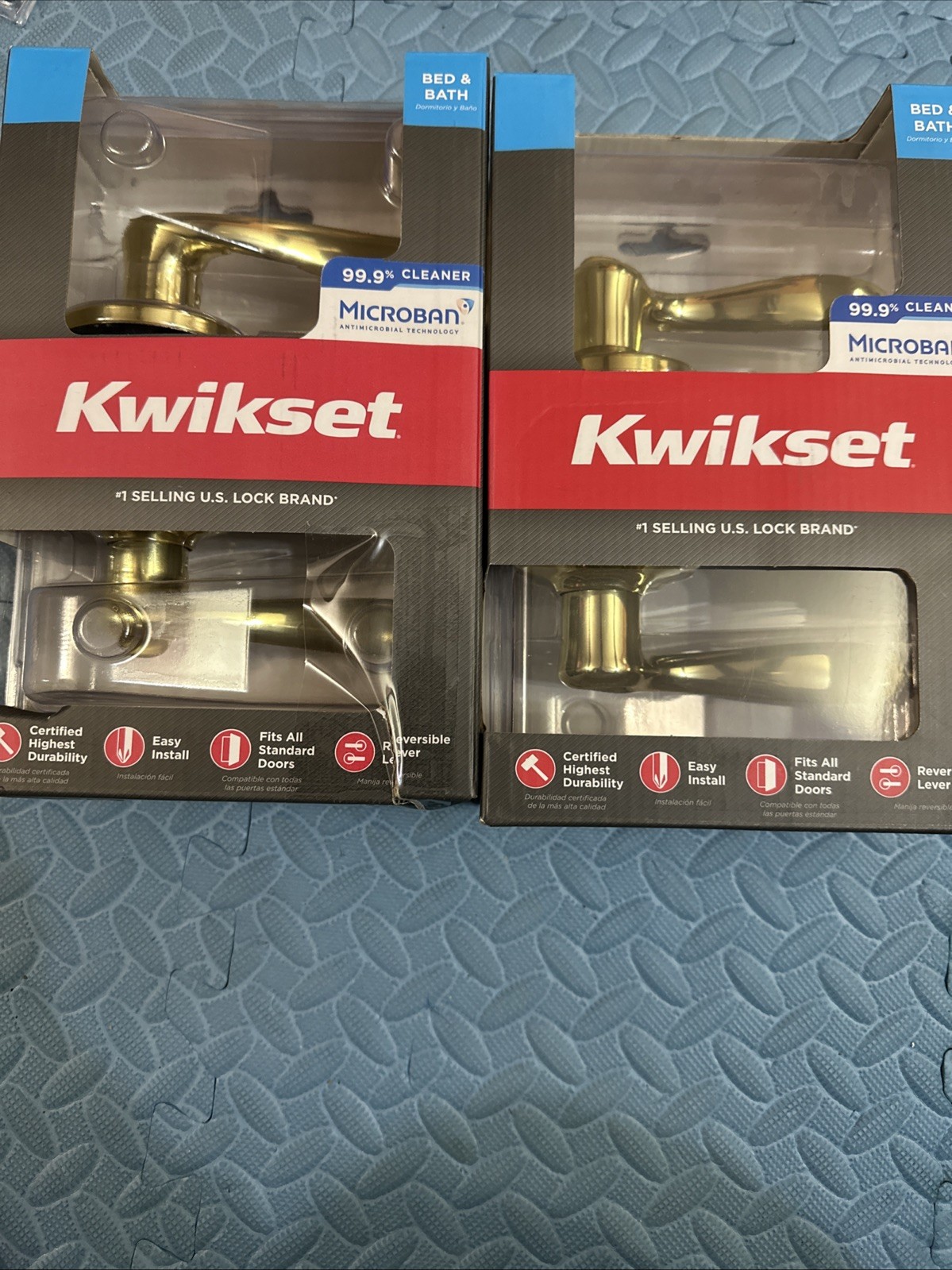 Kwikset Tustin Polished Brass Privacy Lockset ANSI/BHMA Grade 2, 1-3/4 ...