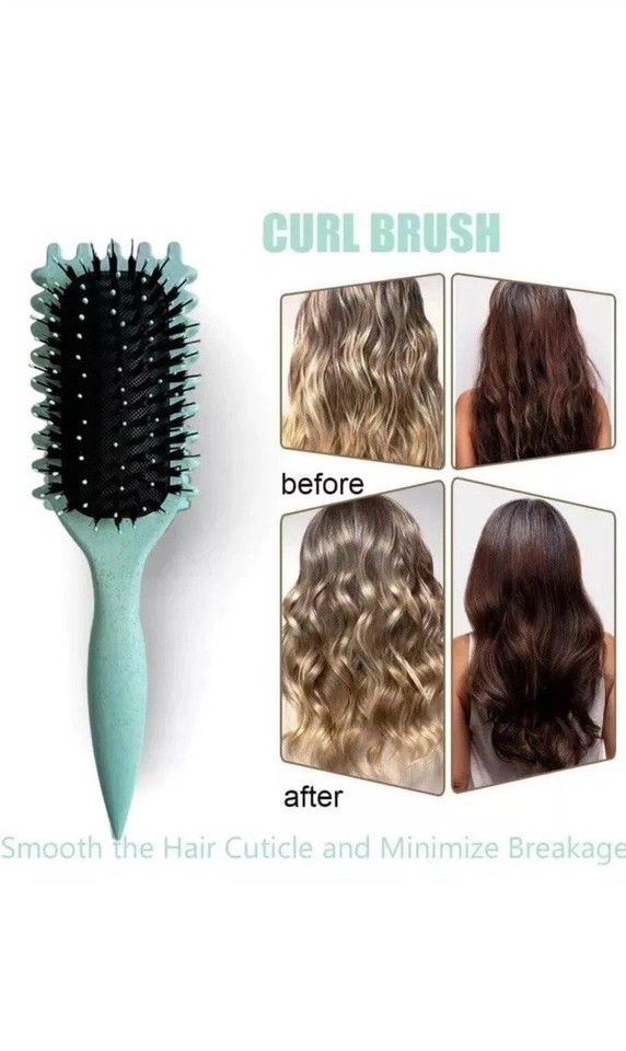 Curl Define Styling Brush - Frizz Preventing Curling Comb with Smooth ...