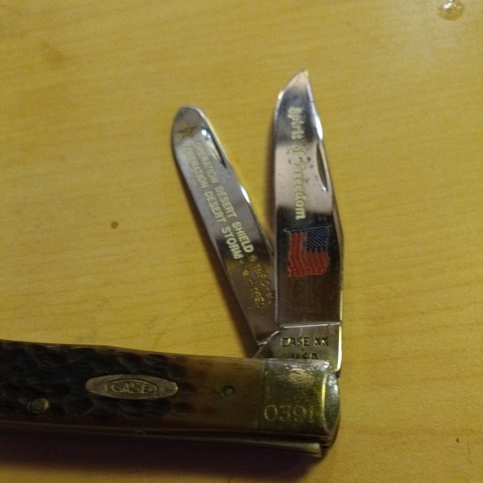 CASE XX USA OPERATION DESERT STORM BONE TRAPPER KNIFE 6254 1990 NICE (25073) | eBay