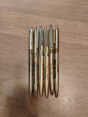 Vintage Gold Tone Ballpoint Pens Lot Of 6 Different Brands USA Unique ...