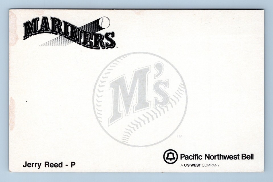 Jerry Reed Seattle Mariners Baseball Club Issue UNP Chrome Postcard P6 ...
