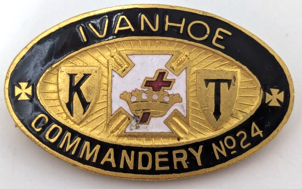 Vintage Masonic KT Knights Templars Ivanhoe Commandery #24 Enamel Pin ...