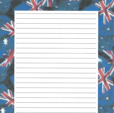 20 Sheets 5 Envelopes A5 Letter Writing Set: Anzac Australian flags ...