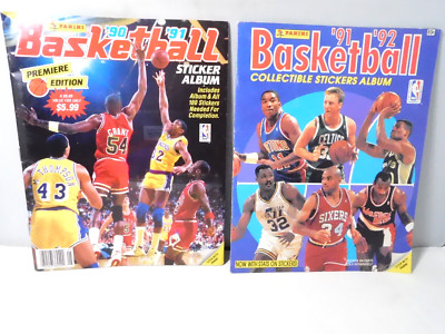 2 Panini Basketball Sticker Books 1990-92 1 Complete/1 Partially ...