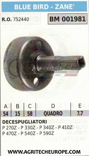 752440 Clutch Bell Brush Cutter Blue Bird P470Z P540Z P590Z Ø54 | eBay