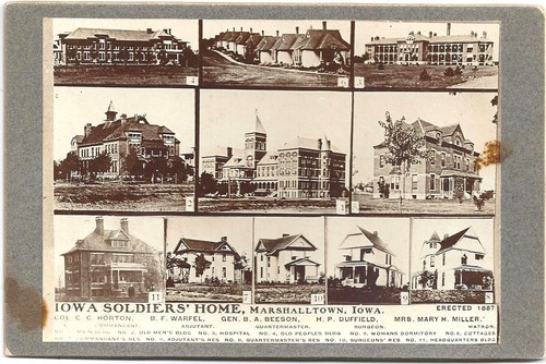 Two Cabinet Photos ~ Iowa Soldiers Home in Marshalltown Iowa 1890s | eBay