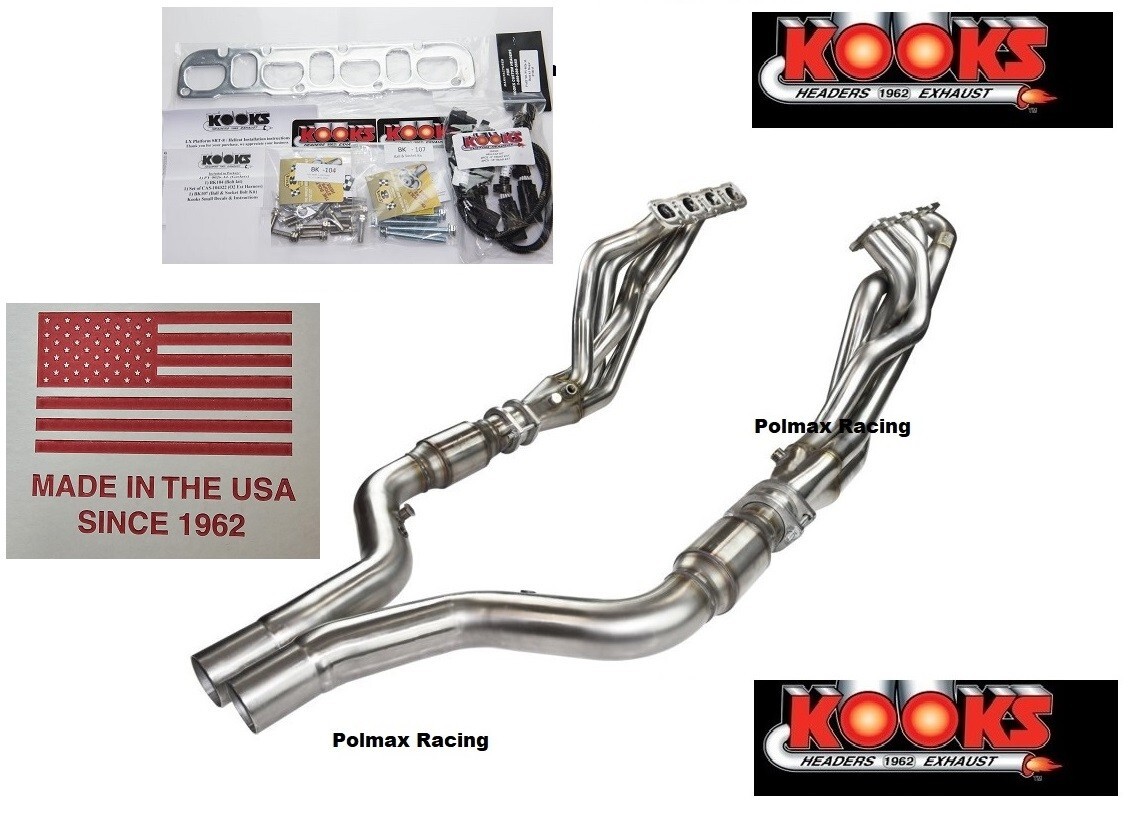 Kooks 1-7/8'' x 3'' headers catted mid pipes 2011-23 Dodge Challenger 6 ...
