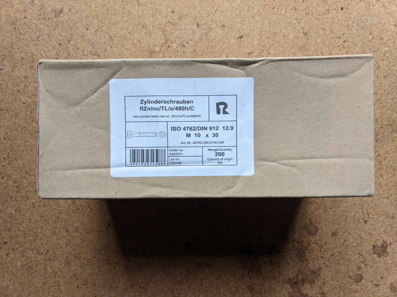 ISO 4762 Zylinderschrauben 12.9 M 10 flZn nc TL x 480h C flZn S 200 Stk online kaufen | eBay