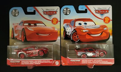 (2)Disney Pixar Cars..Racing Red..Dinoco Cuz Ramirez/Lightning McQueen ...