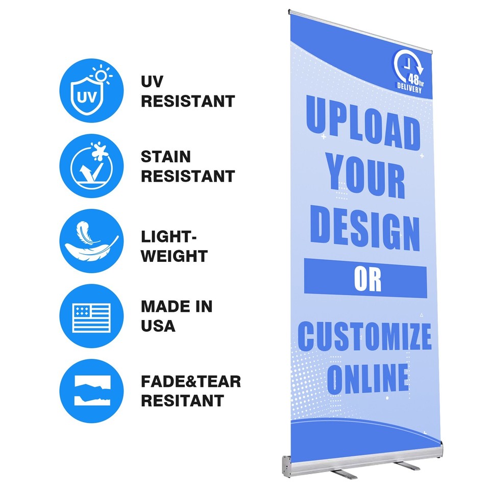 Custom Retractable Banner Stand for Business, Roll Up Banner Holder 33 ...
