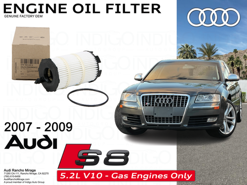 2007-2009 Audi S8 Genuine Factory OEM Audi ENGINE OIL FITLER 079-198 ...