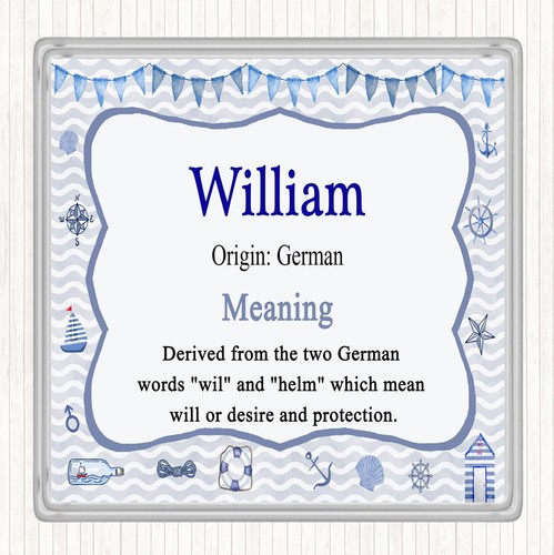 William Name Meaning Drinks Mat Coaster Nautical | eBay