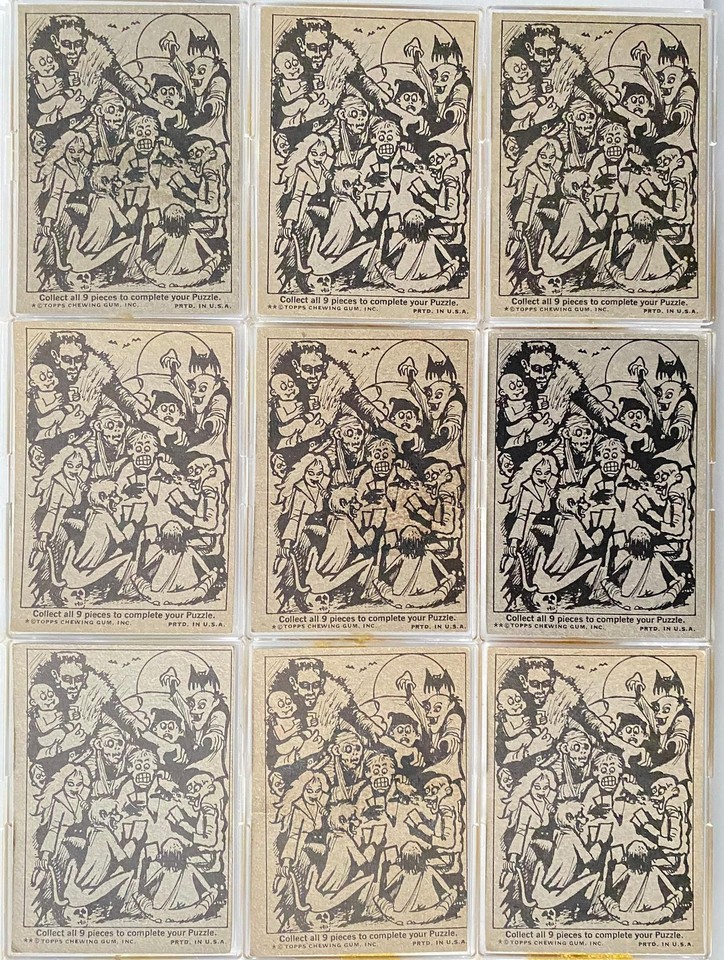 Monster Initial Stickers 1973 Topps Vintage Puzzle Trading Card Set of ...