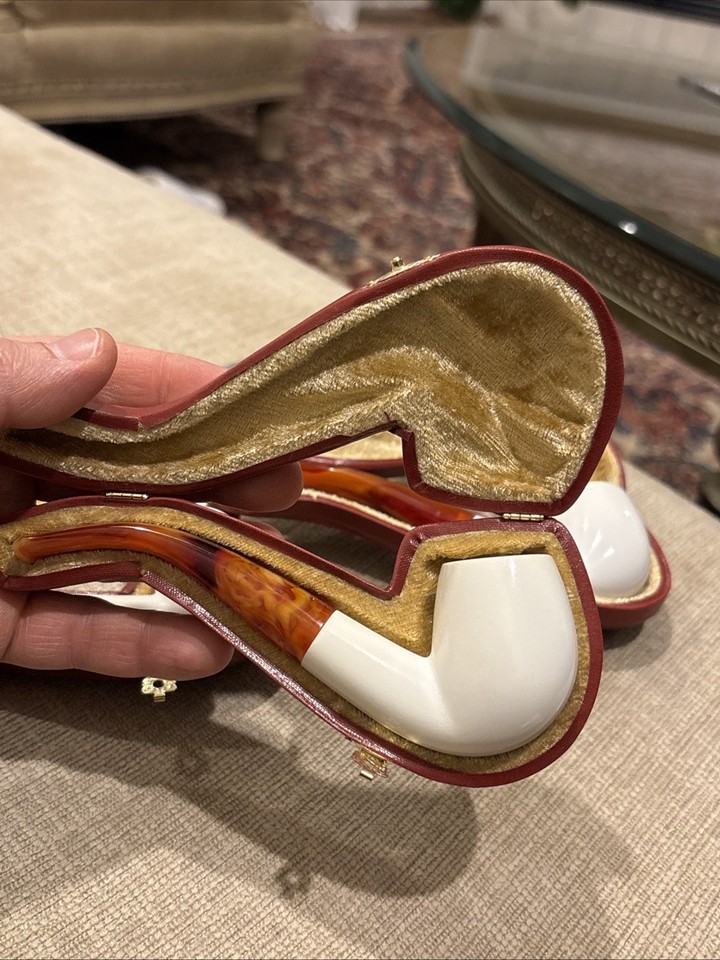 Smooth Bent Pipe new-block Meerschaum Handmade W Case#1683 | eBay