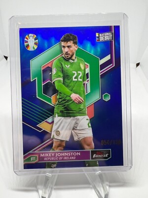 2024 Topps Finest Road to UEFA Euro Mickey Johnston Blue Refractor /150 ...