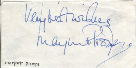 Marjorie Proops Autograph English Columnist / Dear Marje for Mirror D ...