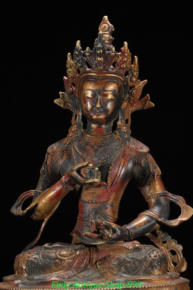 15"Old Tibet Buddhism Bronze Gilt Vajradhara Vajrabhairava Goddess ...