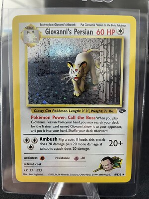 Giovanni's Persian Holo 8/132 Unlimited Gym Challenge Pokémon TCG LP | eBay